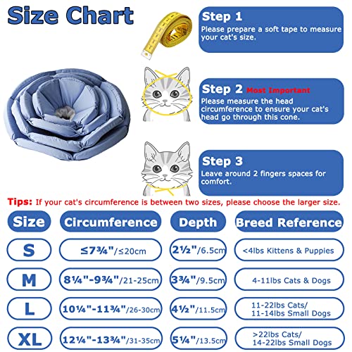 Crazy Felix Cat Cone, Cat Cone Collar to Stop Licking and Scratching, Soft Cone for Cats Alternative After Surgery, Comfortable Cat Recovery Cone with Drawstring for Cats Kitten and Puppy