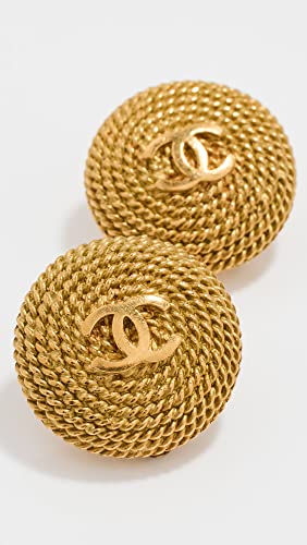 CHANEL Women's Pre-Loved Coiled Rope Texture Earrings, Gold, One Size