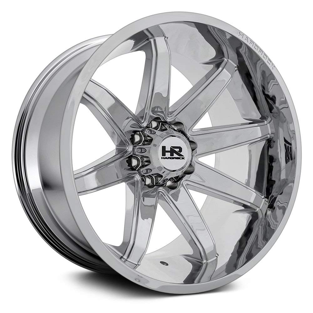 Hardrock H502 Wheel: 20x9 Size; 8x170 Bolt Pattern, 0 Offset, 125.2 Bore. Chrome
