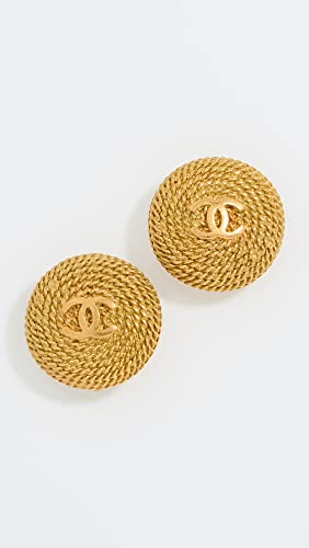 CHANEL Women's Pre-Loved Coiled Rope Texture Earrings, Gold, One Size