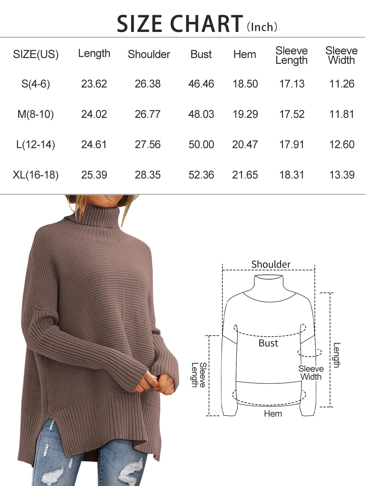 LILLUSORY Womens Turtleneck Oversized Tunic Fall Sweaters 2025 Casual Long Pullover Knit Winter Cute Poncho Fashion Trendy Clothes Outfits Clothing Tops Leggings Red