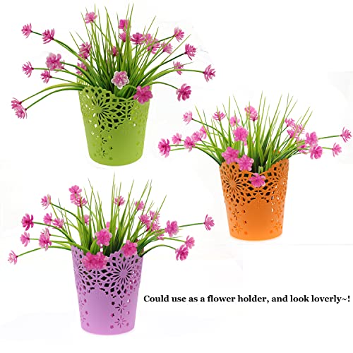 AOKIVIGOA 8pcs Set Pencil Holder Cup Lovely Cute Plastic Hollow Flower Pencil Pots for Office School and Home Pen Ruler Stationery Makeup Brush Storage Organizer with Sticky Notes (Multicoloured)