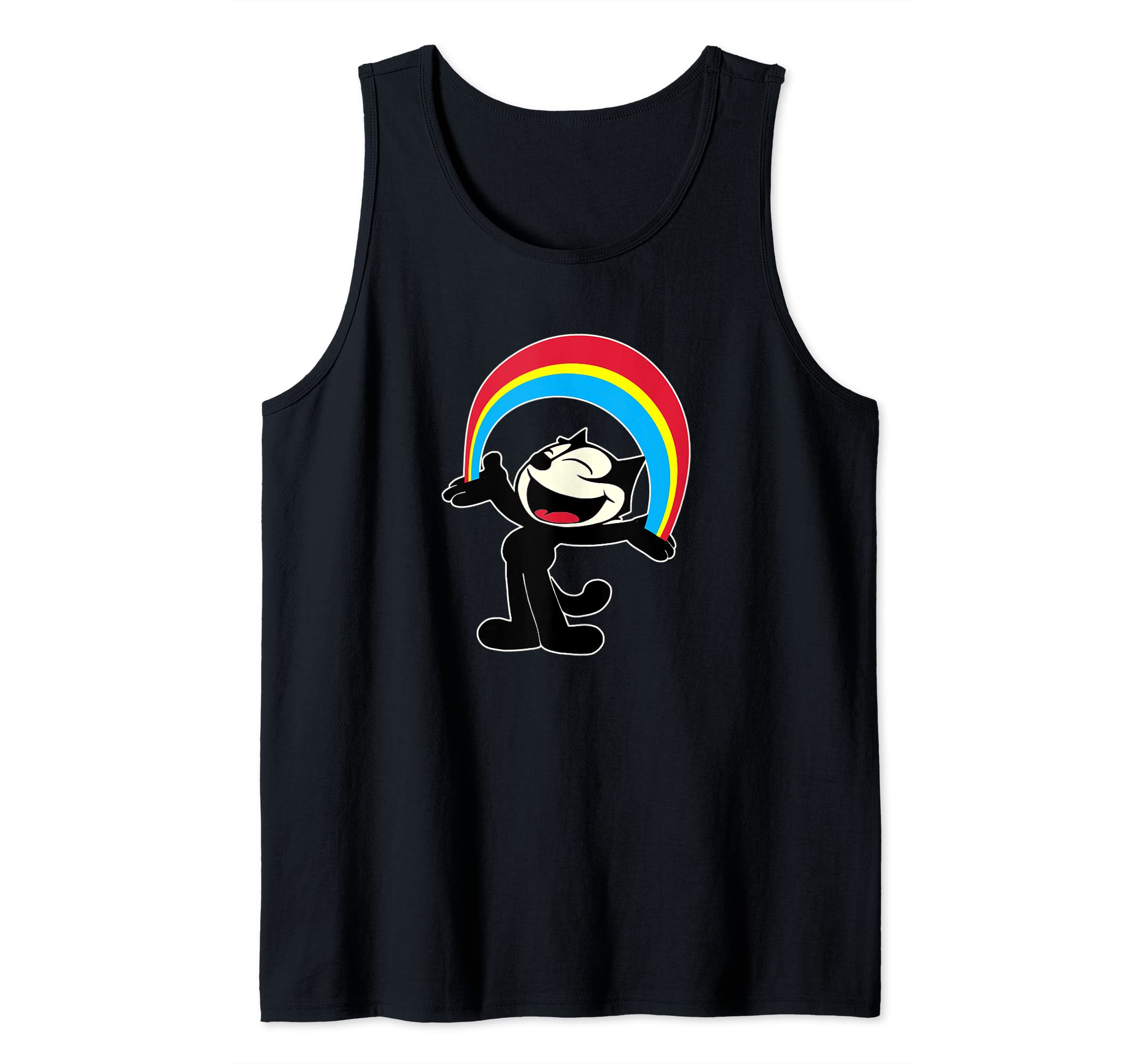 Rainbow Felix Funny Cat Cartoon & Retro Comics Graphic Tank Top