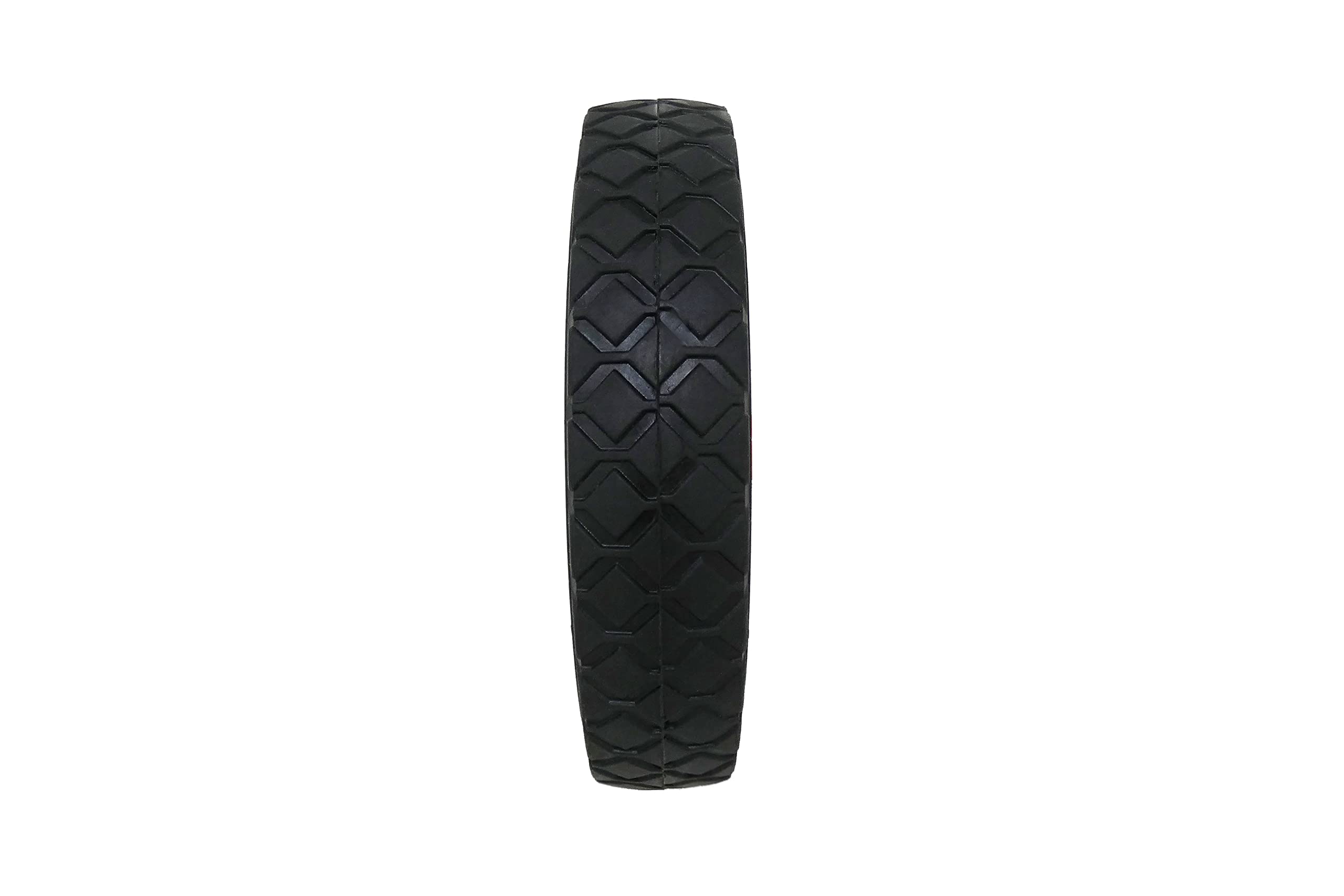 Shepherd Hardware 9593 7-Inch Semi-Pneumatic Rubber Tire, Steel Hub with Grafoil Bearings, Diamond Tread, 1/2-Inch Bore Offset Axle
