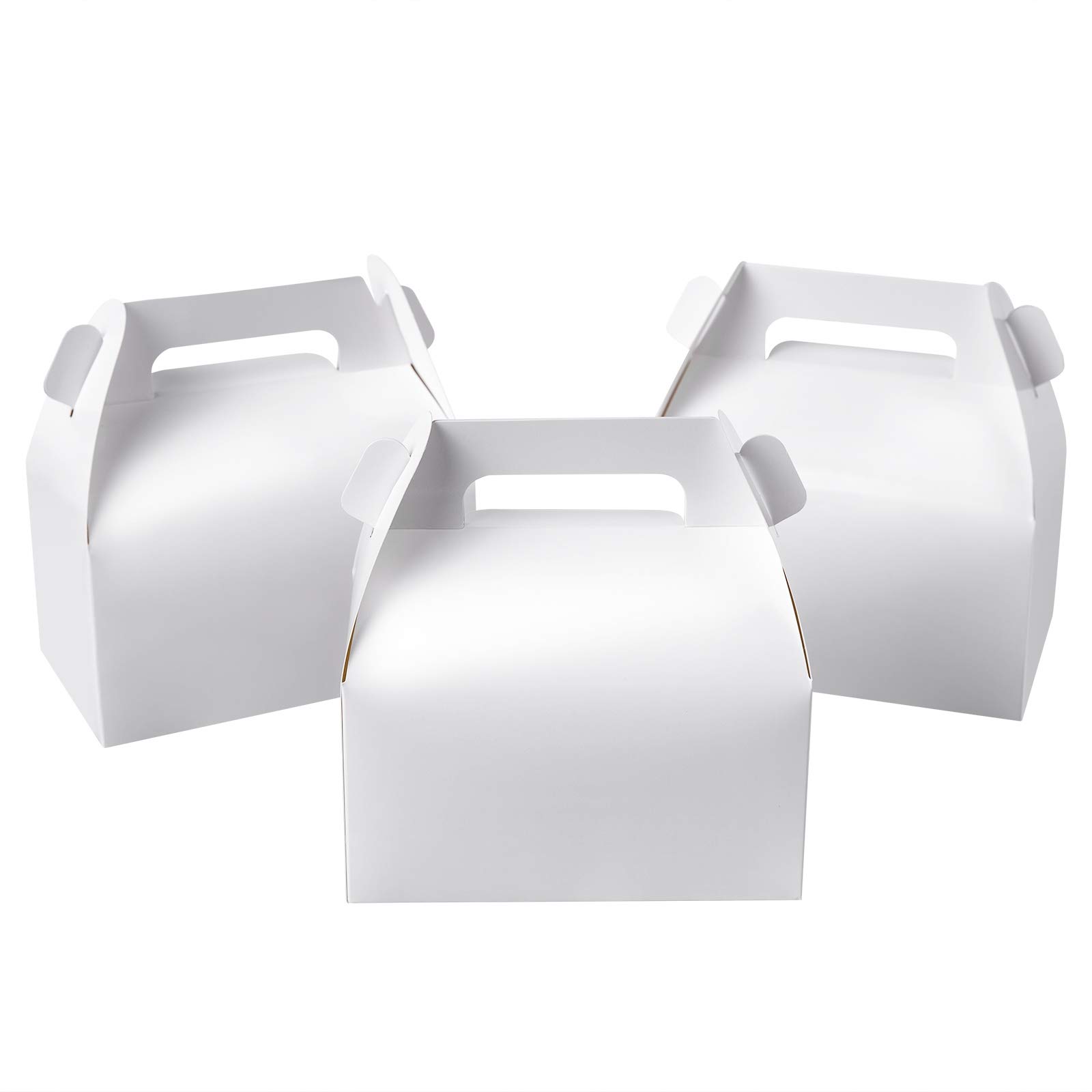 ONE MORE 25-Pack Gable White Candy Treat Boxes,Small Goodie Gift Boxes for Wedding and Birthday Party Favors Box 6.2 x 3.5 x 3.5 inch