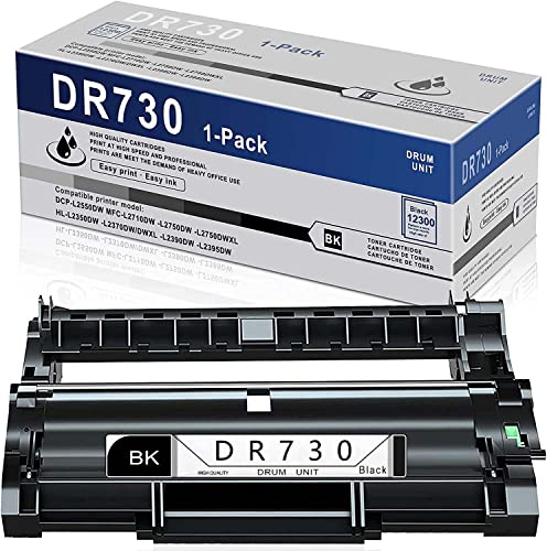 VIT 1 Pack DR-730 Black High Yield Drum Unit DR730 Compatible Replacement for Brother DCP-L2550DW-L2710DW L2750DW HL-L2350DW L2370DW/DWXL L2390DW L2395DW Printer, Sold by VoColorink. VC-DR-730- 1PK