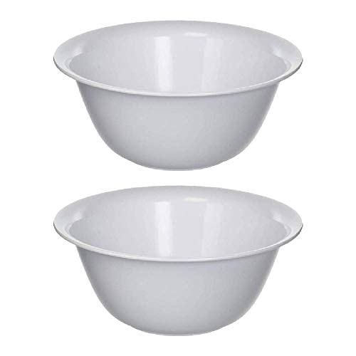 Sterilite Plastic Bowl 6 Qt. White Bulk 2 pack