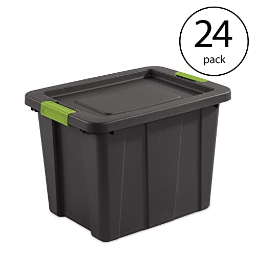 Sterilite Tuff1 Multipurpose 18 Gallon Plastic Storage Container Organizational Tote Bin with Secure Latching Lids, (24 Pack)