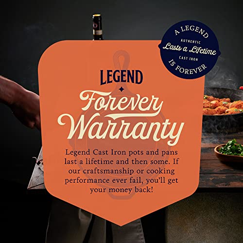 Legend Cookware Cast Iron Dutch Oven | 5qt Heavy-Duty Pot with Cast Iron Lid for Oven, Induction, Cooking, Browning, Braising & Grilling | Lightly Pre-Seasoned Cookware Gets Better with Use