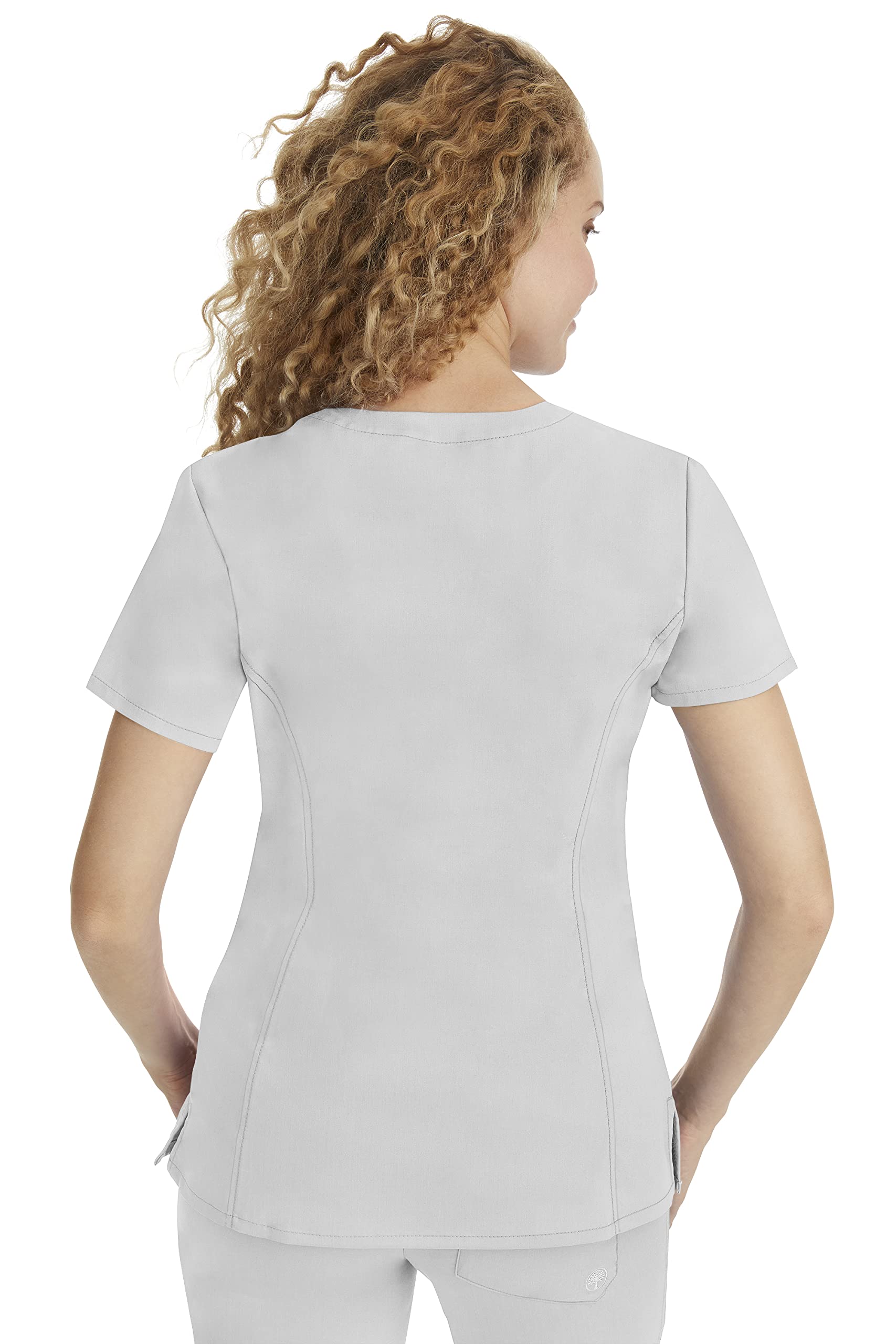 Healing Hands Scrub Top for Women with 3 Pockets and Easy Care, 2-Way Stretch Fabric 2278, M, White