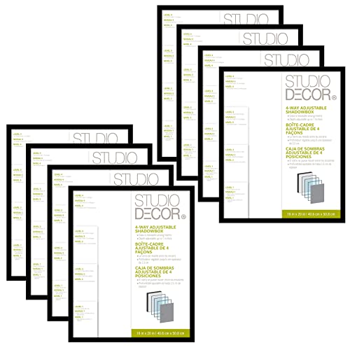 Michaels Bulk 8 Pack: Black Adjustable-Depth 16”; x 20”; Shadow Box by Studio Décor®