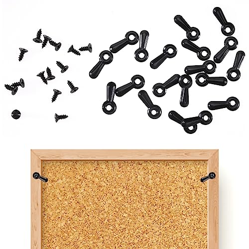 Picture Frame Turn Button Fasteners Set, 100Pcs Picture Frame Backing Hardware with 100 Pieces Screws for Hanging Pictures, Photos, Drawing Black