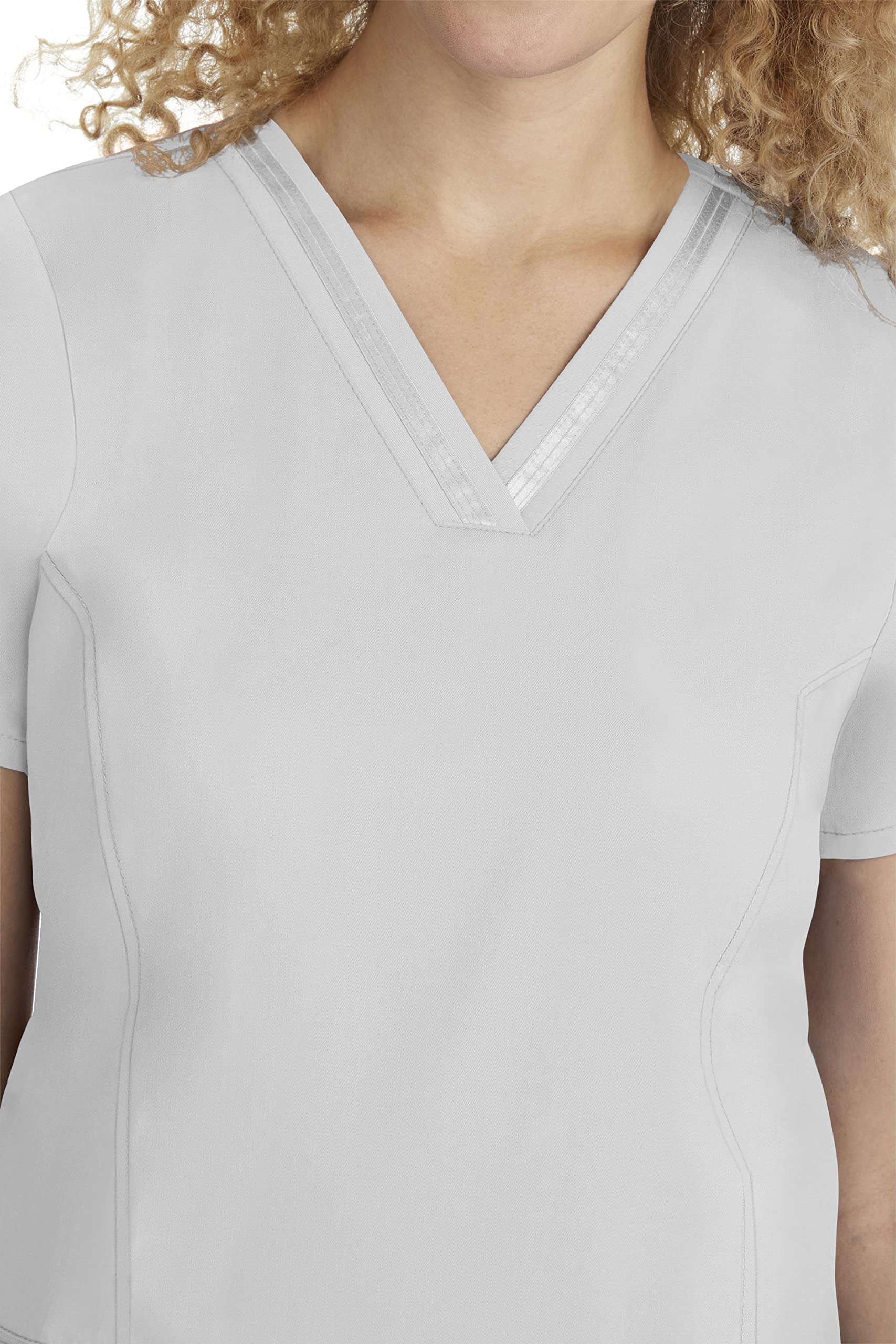 Healing Hands Scrub Top for Women with 3 Pockets and Easy Care, 2-Way Stretch Fabric 2278, M, White