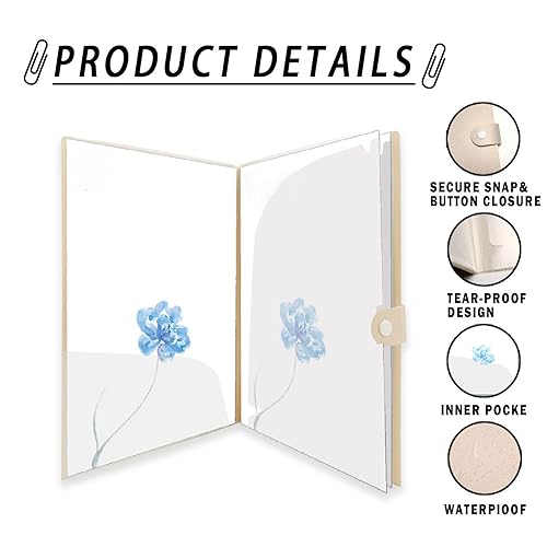 JIMEIQI File Folders Letter Size, 10 Pocket Beige Heavy Duty Document Organizer with Snap Button, Plastic Project Folders with Multi Clear Pockets for School/Home/Office/Travel