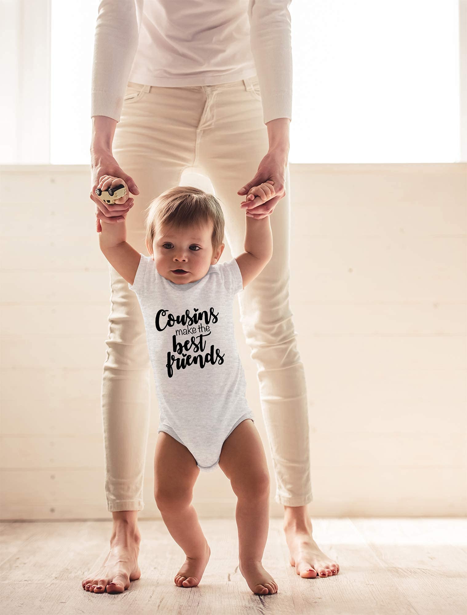 CBTwear Cousins Make the Best Friends - I'm Going to Be A Big Cousin - Cute Infant One-Piece Baby Bodysuit (6 Months, Heather Grey)