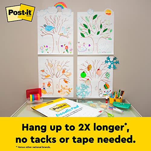 Post-it Doodle Pad, Portable Art Easel, Self-Stick Tabletop Easel Pad, 20 in x 23 in, 20 Sheets/Pad, 2 Pads/Pack (563R-DP)