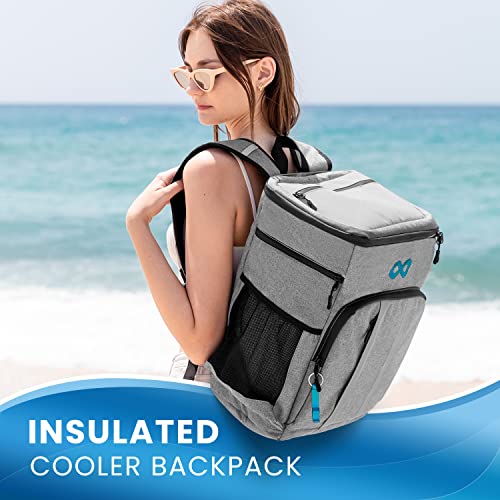 Everlasting Comfort Insulated Cooler Backpack - Keeps 54 Cans Cold for Up to 24 Hours - Waterproof & Leak Proof Soft Cooler Bag - Beach Accessories