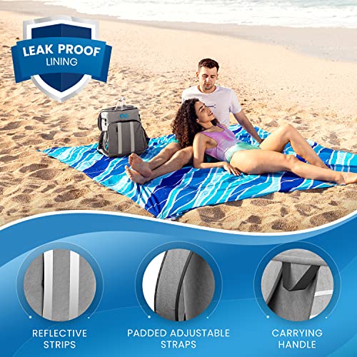 Everlasting Comfort Insulated Cooler Backpack - Keeps 54 Cans Cold for Up to 24 Hours - Waterproof & Leak Proof Soft Cooler Bag - Beach Accessories