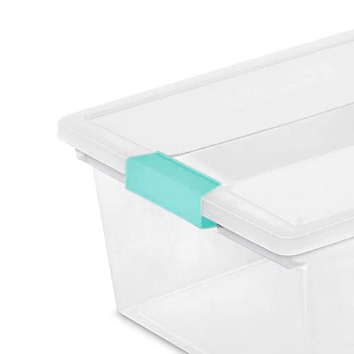 Sterilite 14x11x16.25 inch Deep Clear Plastic Stackable Storage Container Bin Box Tote w/Clear Latching Lid Organizing Solution for Home & Classroom