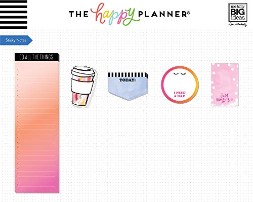 me & my BIG ideas Accessory Book Bundle - The Happy Planner Scrapbooking Supplies - Super Mom Theme - 4 Sticky Note Pads & 1 ListPad - Multi-Color & Gold Foil Stickers - 20 Sheets, 952 Stickers Total