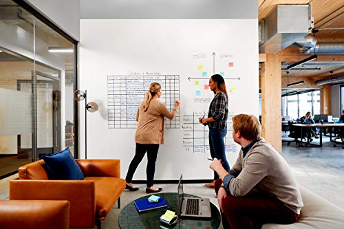 Post-it Flex Write Surface, Permanent Marker Wipes Away with Water, 6 ft x 4 ft, White Dry Erase Whiteboard Film (FWS6X4)