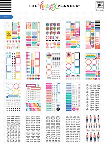 me & my BIG ideas Accessory Book Bundle - The Happy Planner Scrapbooking Supplies - Super Mom Theme - 4 Sticky Note Pads & 1 ListPad - Multi-Color & Gold Foil Stickers - 20 Sheets, 952 Stickers Total