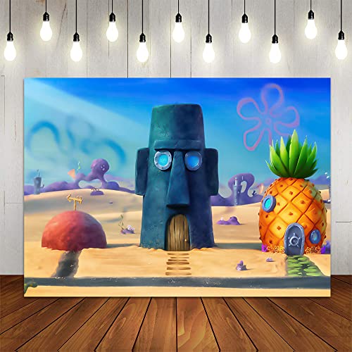 7x5ft Cartoon Animation Underwater Pineapple House Photography Backdrops Kids Children Birthday Party Decor Photo Background Studio Props