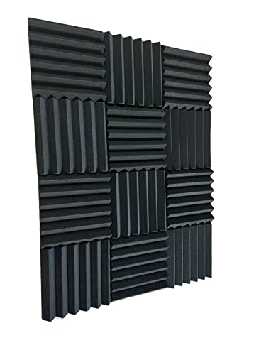 24Pack Black 12"X 12"X2" Acoustic Panels Studio Soundproofing Foam Wedge Tiles
