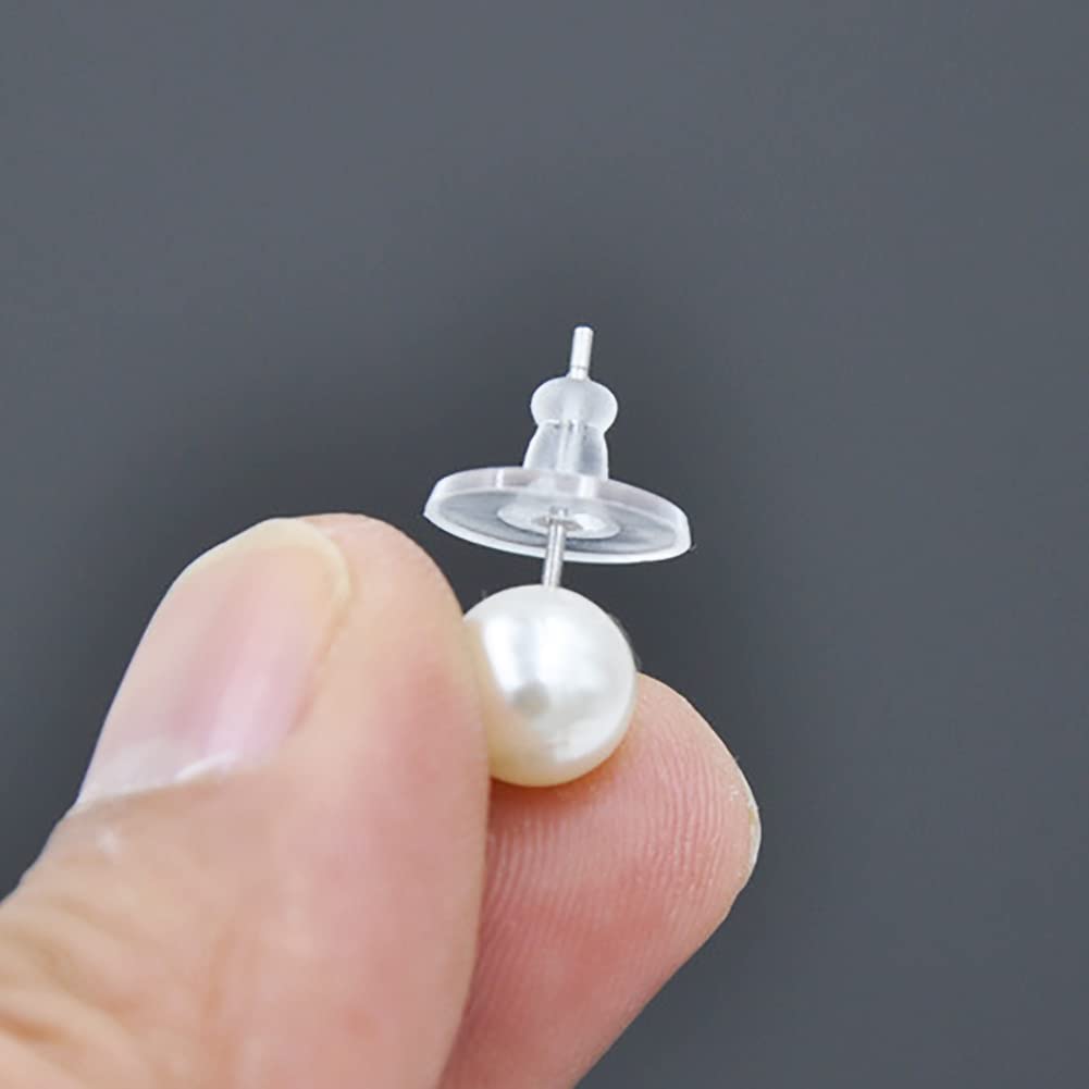 100pcs Bullet Clutch Earring Backs with Pad 50pairs Earring Safety Backs, Earring Backs for Dropy Ears Studs Fishhook Earring Backs Replacements Clutch Back Earrings Replacement for Heavy Earring