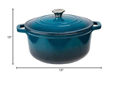 Lexi Home Enameled 6 Qt. Cast Iron Dutch Oven - Blue