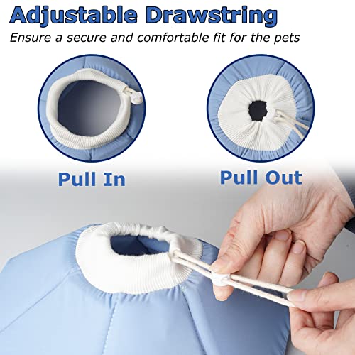 Comfortable Cat Recovery Collar - Soft Cone Alternative for Cats & Kittens, Stops Licking & Scratching, Drawstring Closure