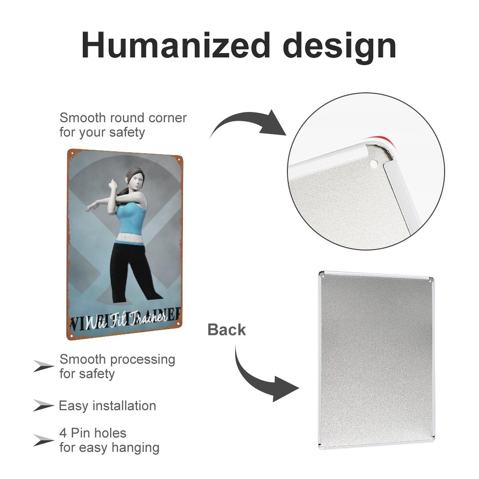 Wii Fit Trainer Game Poster Metal Sign Tin Metal Retro Wall Decor for Home,Street,Gate,Bars,Club