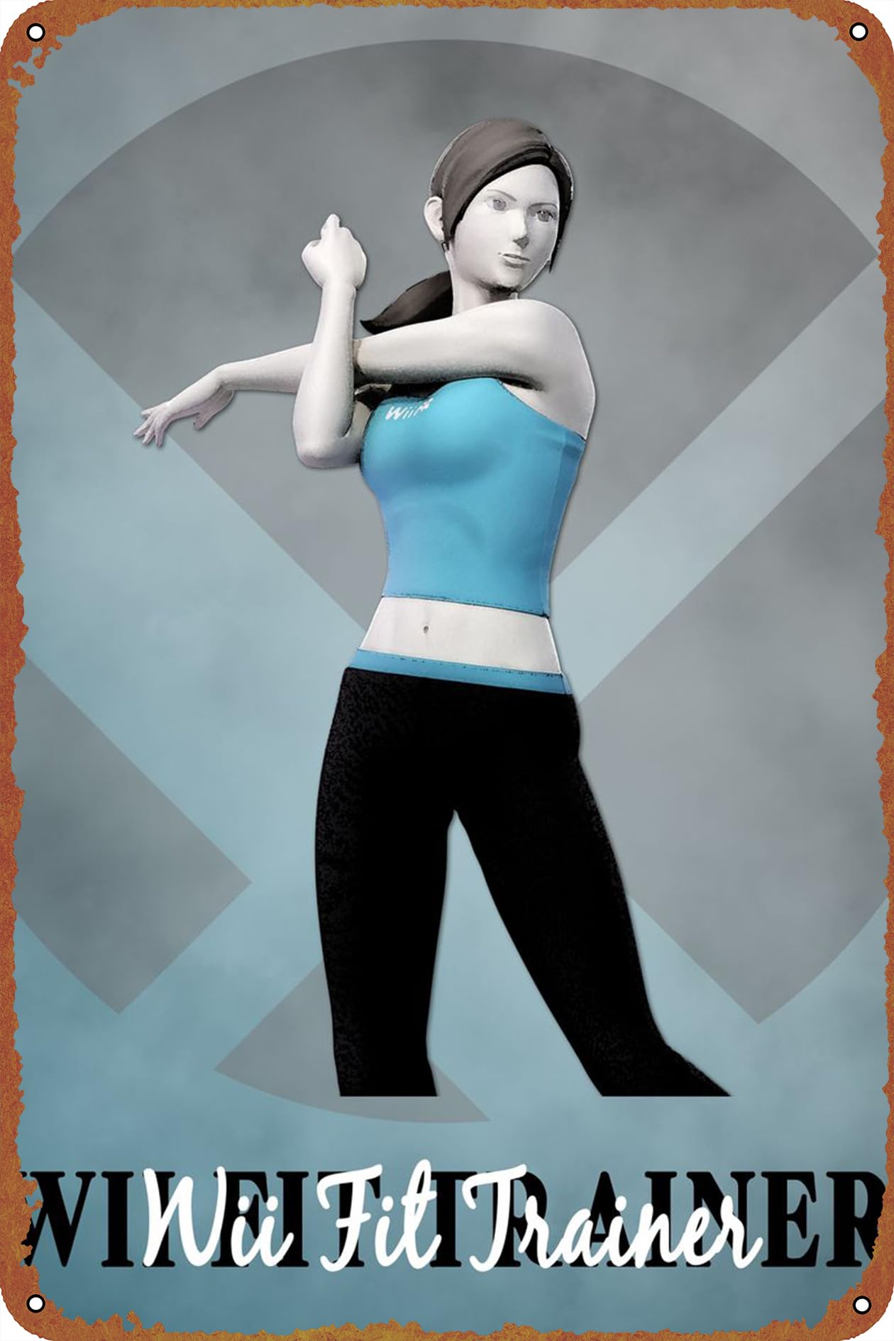 Wii Fit Trainer Game Poster Metal Sign Tin Metal Retro Wall Decor for Home,Street,Gate,Bars,Club