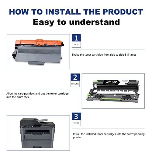 TANFENJR Compatible DR730 Drum Unit (Not Toner) Replacement for Brother DR 730 use with MFC-L2750DW MFC-L2710DW DCP-L2550DW HL-L2350DW HL-L2395DW HL-L2370DW HL-L2370DWXL Printer (1 Drum)