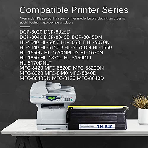 ACTi (Black,1-Pack) Compatible TN-540 Toner Cartridge Replacement for Brother TN540 HL-5050LT HL-5070N HL-5140 HL-5150D Printer Toner Cartridge
