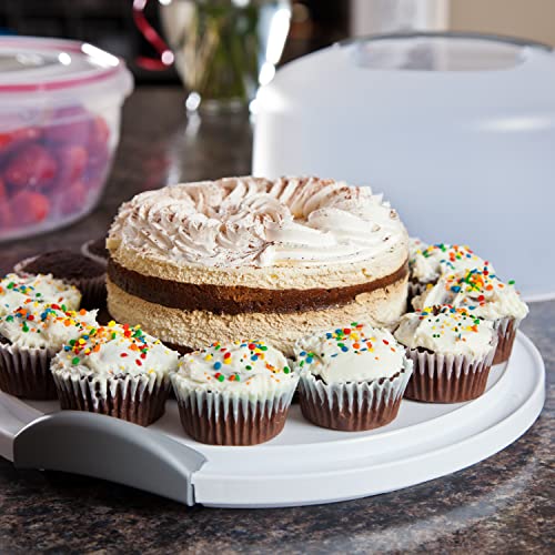 Sterilite Cake Server See-Through Lid, White Base, 4-Pack