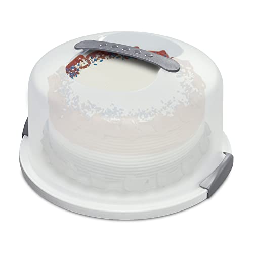 Sterilite Cake Server See-Through Lid, White Base, 4-Pack