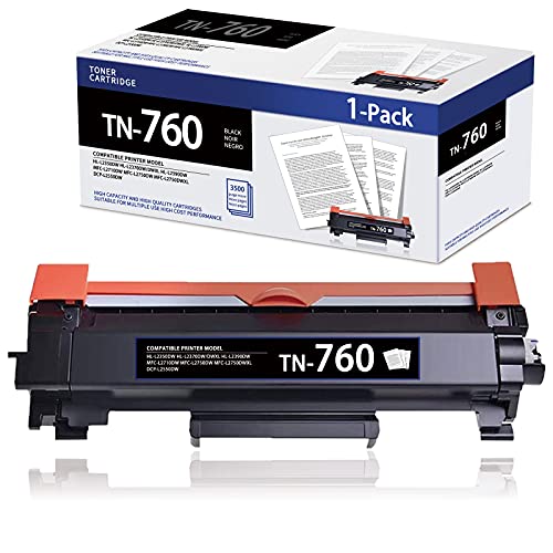 URAN ETECHWORK Compatible TN760 TN760 TN 760 Toner Cartridge Replacement for Brother MFCL2750DWXL DCPL2550DW Black,1Pack