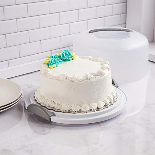 Sterilite Cake Server See-Through Lid, White Base, 4-Pack
