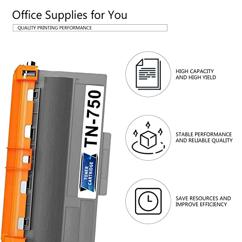 STRONTONER TN750 TN-750 Toner Cartridge Black Compatible Replacement for Brother HL-5440D 5450DN 6180DW/DWT DCP-8110DN 8150DN 8510DN MFC-8810DW 8910DW Printers, High Yield, 2 Pack