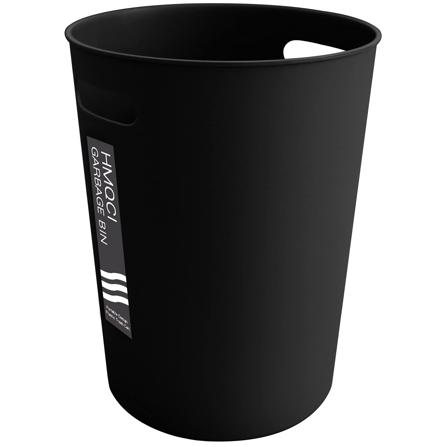 HMQCI Small Trash Can Round Plastic Wastebasket, Garbage Container Bin, 7.7"x10.2" (Black, 1.5 Gallons)