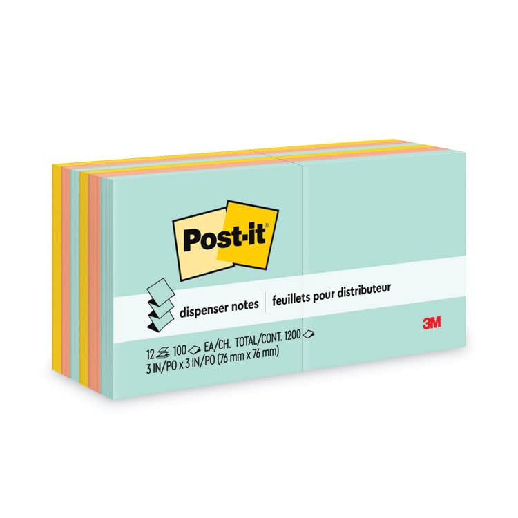 3M Commercial Office Supply Div. - Post-it Notes, Pop Up, 3"x3", 12/PK, Assorted Pastels