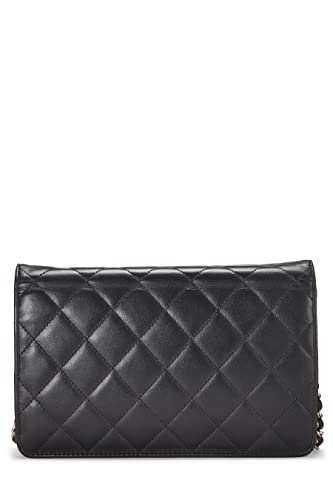 CHANEL, Pre-Loved Black Quilted Calfskin Cambon Wallet on Chain (WOC), Black