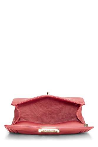 CHANEL, Pre-Loved Pink Chevron Calfskin Boy Bag Medium, Pink