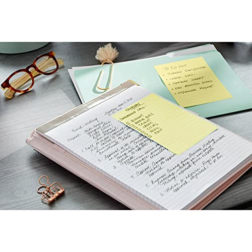 Post it® Notes, 4" x 6", Lined, Canary Yellow, Pack Of 8 Pads