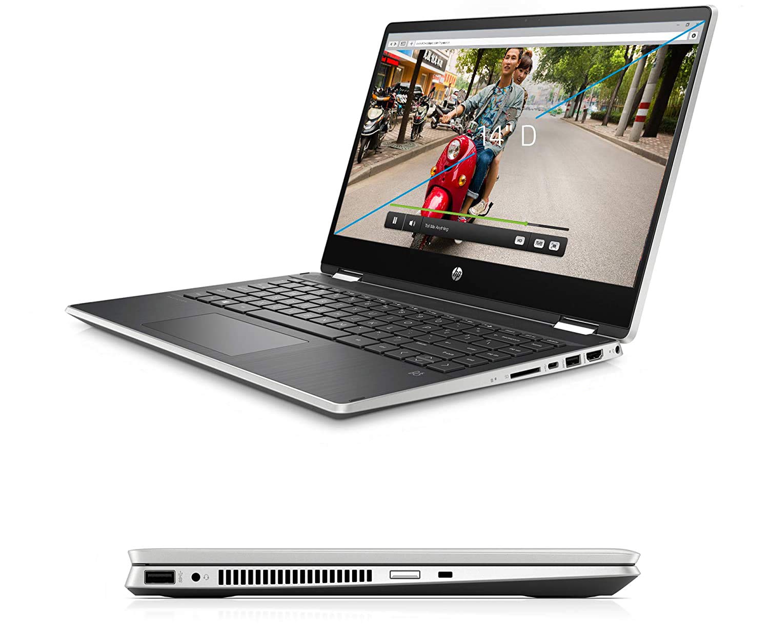 HP Pavilion x360 - 14t 14-dh2011nr X Home & Business Laptop 2-in-1 (Intel i5-1035G1 4-Core, 32GB RAM, 1TB m.2 SATA SSD, Intel UHD Graphics, 14.0" Touch Full HD (1920x1080), Win 10 Pro) (Renewed)