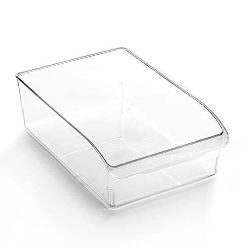 BINO | Plastic Storage Bins, Medium | THE CURVE COLLECTION | Multi-Use Organizer Bins | Storage Containers Kitchen, Pantry and Home Organization | Fridge Organizers | Pantry Organization and Storage