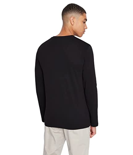 A|X ARMANI EXCHANGE mens A|x Armani Exchange Long Sleeve Logo Crewneck T-shirt T Shirt, Black, Large US
