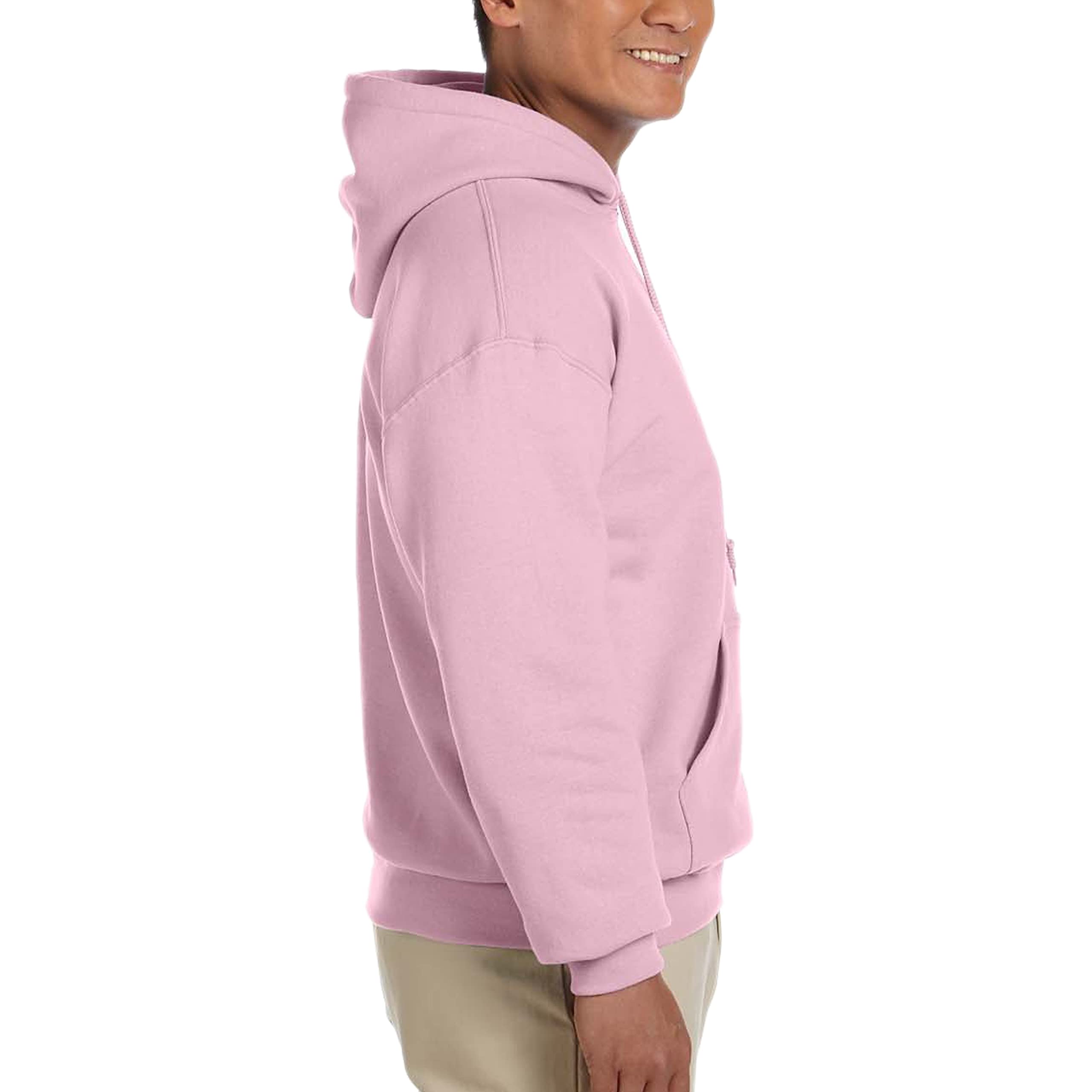 Gildan Men's Heavy Blend Fleece Hooded Sweatshirt G18500 (Large, Light Pink)