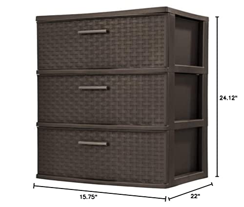Sterilite 25306P01 3 Drawer Espresso Tower